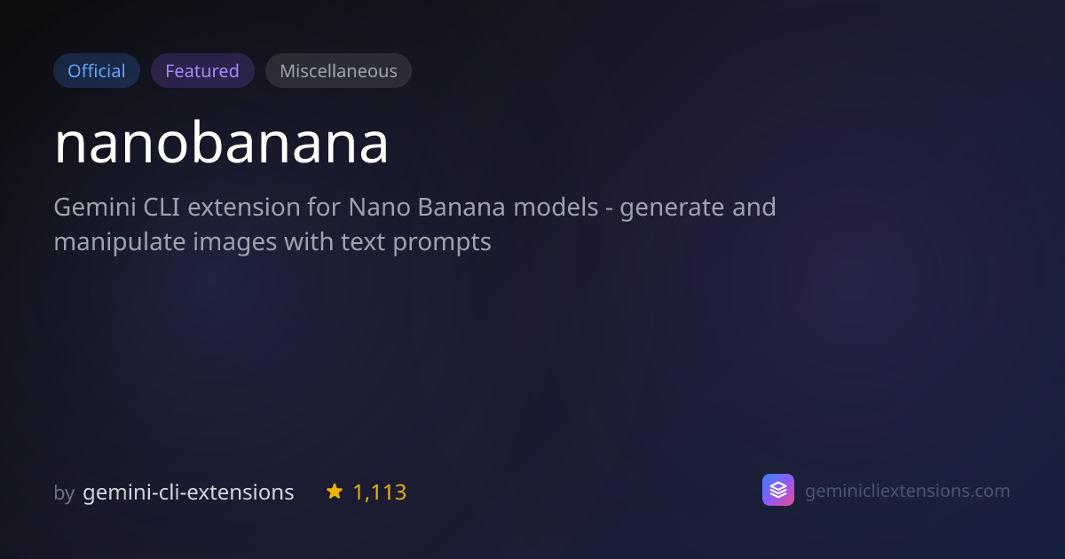 nanobanana | Gemini CLI Extensions